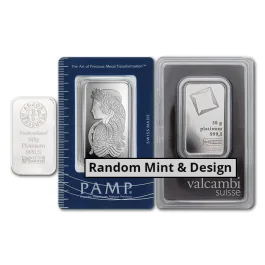 Random 50 gram LBMA 9995 Platinum Bar