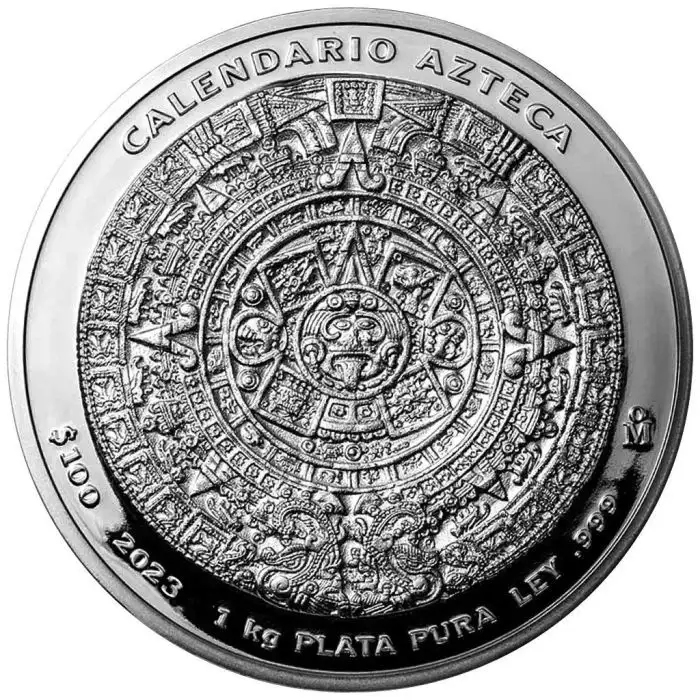 2023 KG Mexico Aztec Calendar .999 Silver Proof Coin