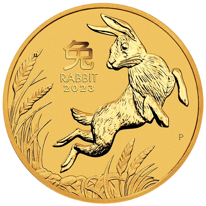 2023 2 oz Australia Lunar Series III - Year of the Rabbit .9999 Gold BU ...