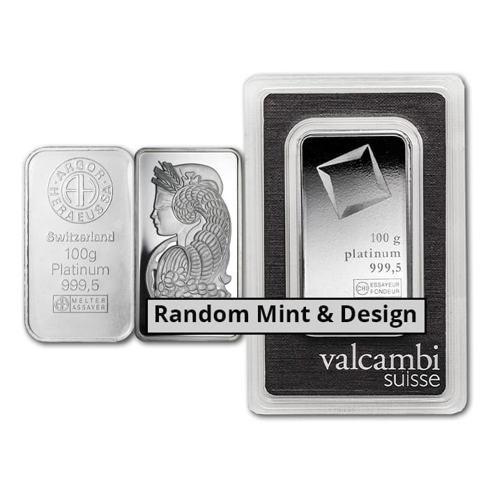 Random 100 gram LBMA 9995 Platinum Bar