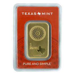 1 oz Texas Mint .9999 Gold Bar