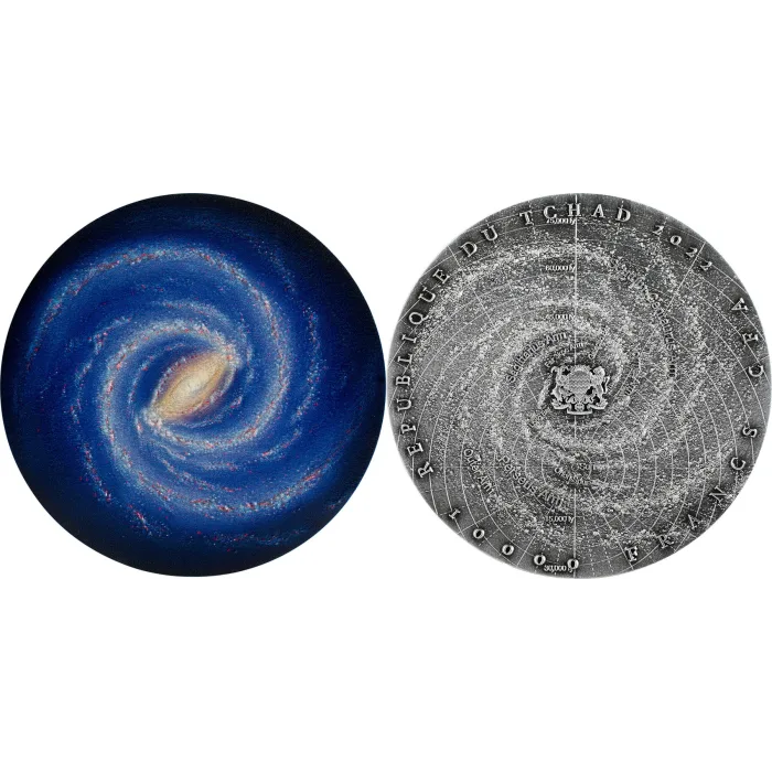 2022乍得 銀河系 .999彩色S形銀幣2盎司