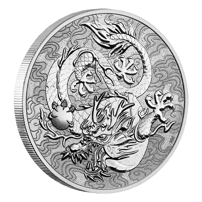 2021 1 oz Australia Chinese Myths and Legends - Dragon 9999 Silver BU Coin