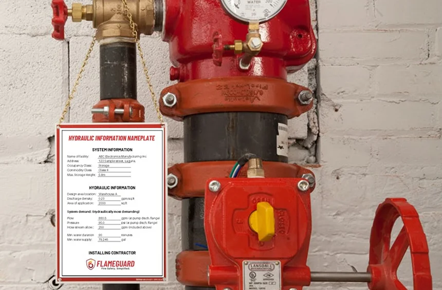 Hydraulic nameplate | Hydraulic information sign