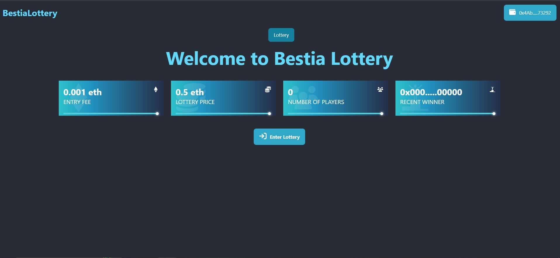 GitHub - codebestia/BestiaLottery: A simple lottery application built with solidity, brownie and ...