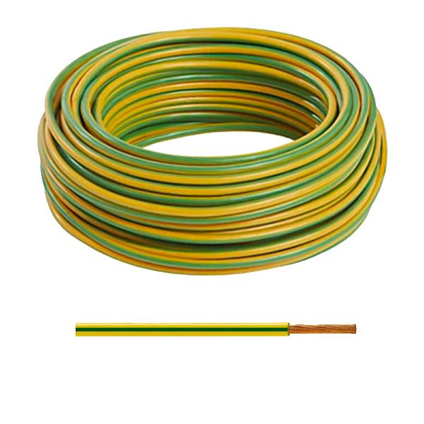 Fil électrique SOUPLE H07V-K 16 mm² vert-jaune - au mètre