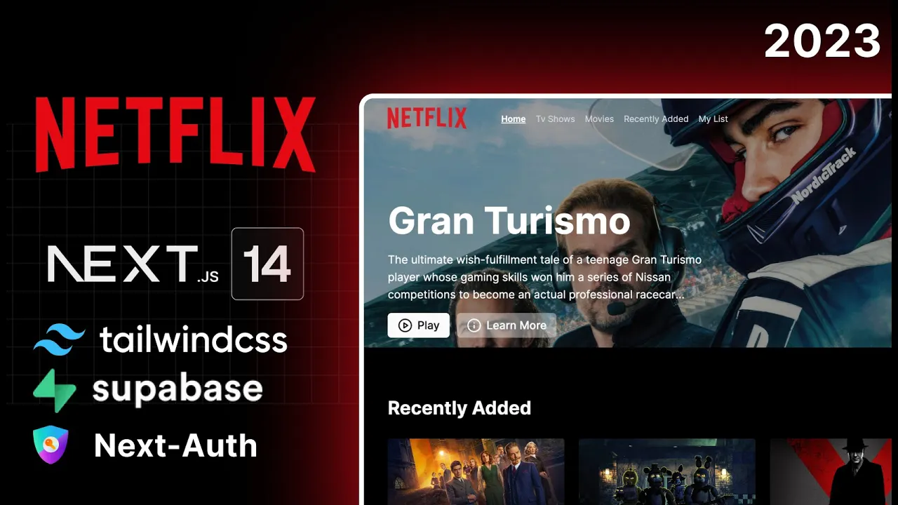 Next Js 14 Netflix Clone Using React Supabase Next Auth Prisma And Tailwind Css