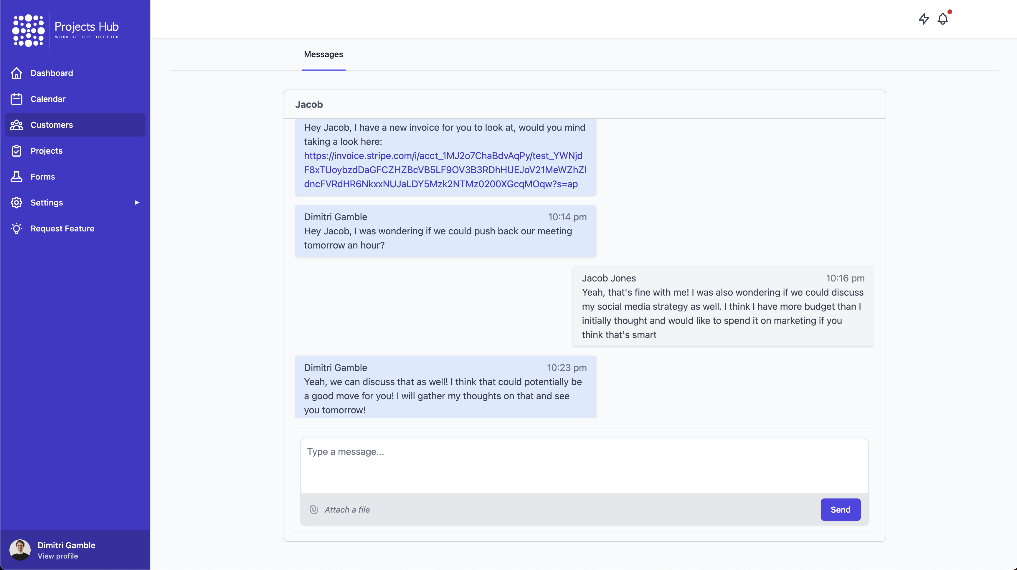 Projects Hub | Communication