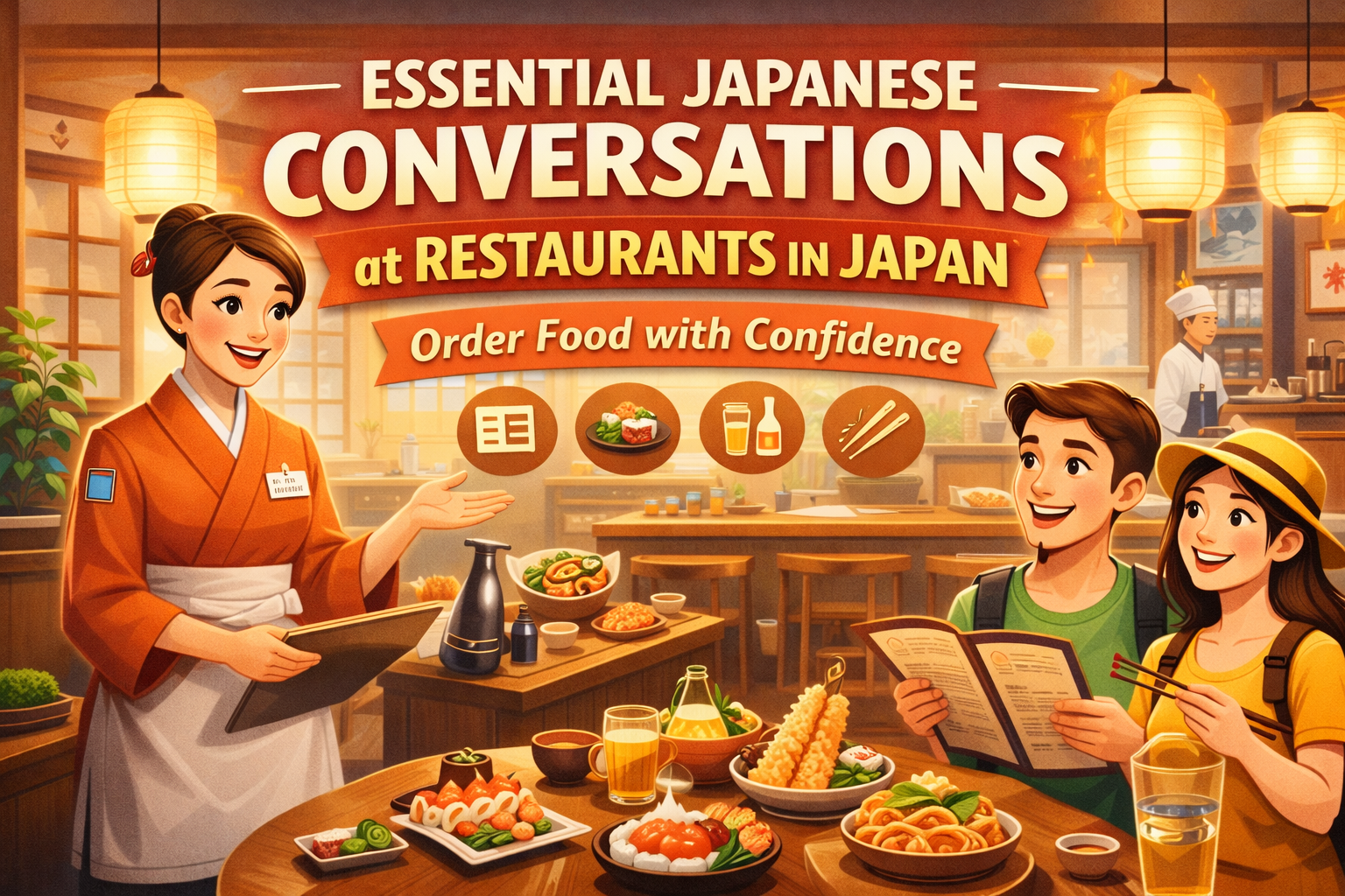 Restaurant Japanese Conversations for Travelers | Easy Japanese Phrases ...