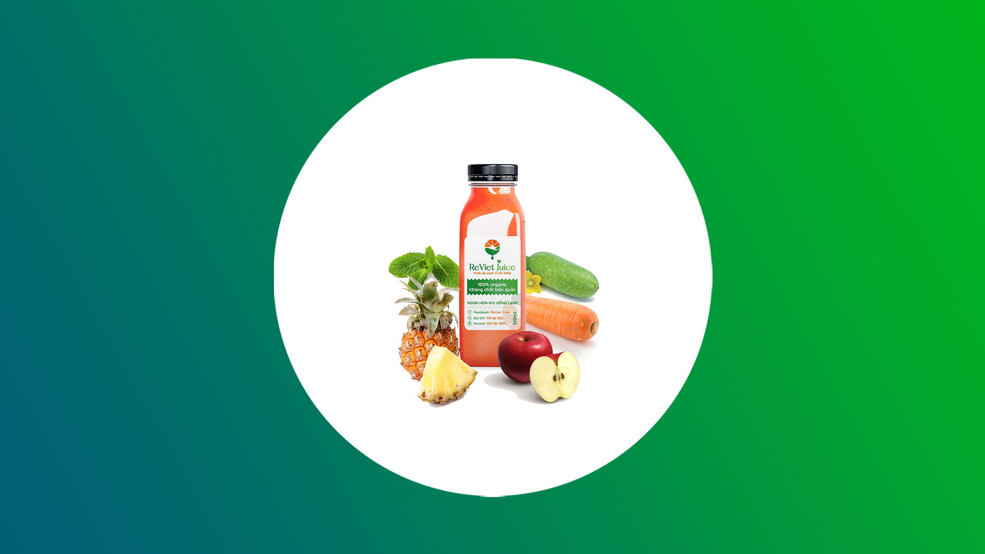 M2: Ép Chậm Thơm – Táo – Dưa Leo – Carrot - ReViet Juice