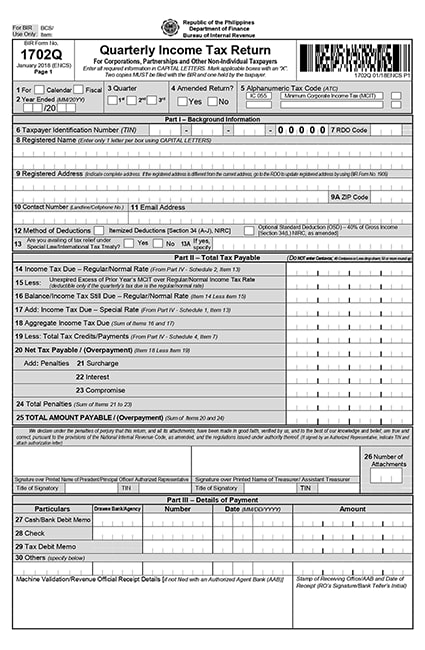 How to File Your BIR form 1702Q also known as Quarterly Income Tax ...