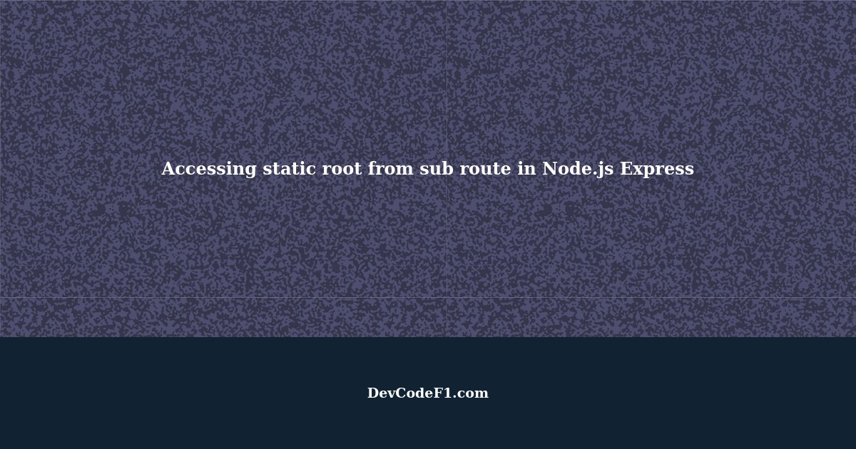 How To Access Static Root From A Sub Route Inside A Node Js Express Application