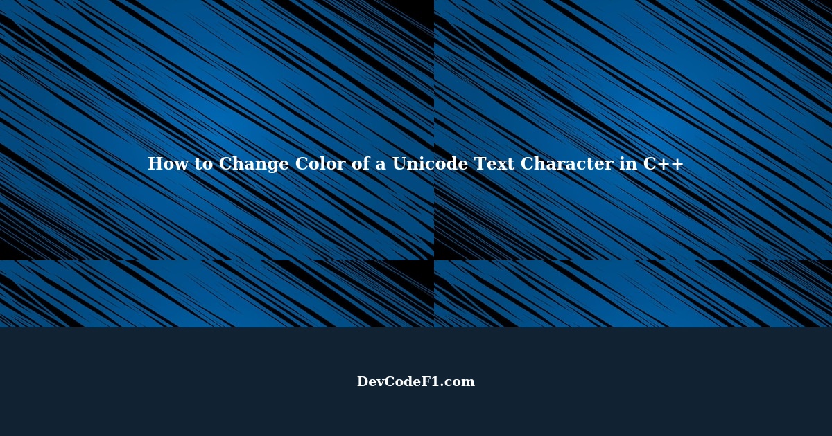 How to change color of a Unicode text character in C++