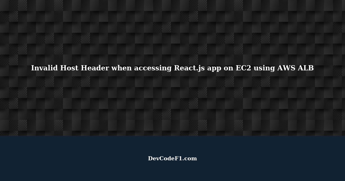 Invalid Host Header When Trying To Access The Reactjs Application Deployed On Ec2 Using Aws