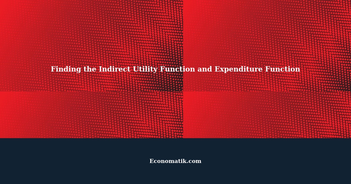 How To Find The Indirect Utility Function And Expenditure Function