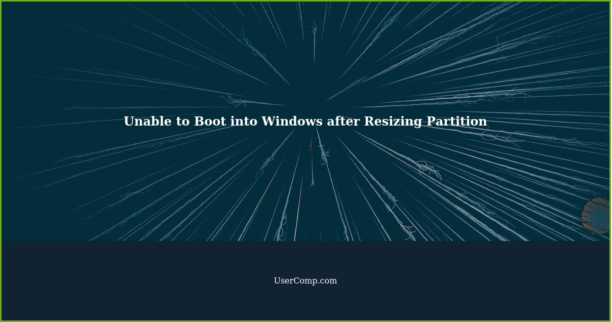 Unable To Boot Into Windows After Resizing Partition Io1initializationfailed