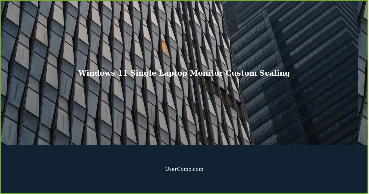 Windows 11 Single (Main Laptop Monitor) custom scaling while other ...