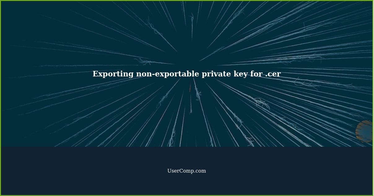 Exporting Non Exportable Private Key For Cer From Windows Certificate Manager 