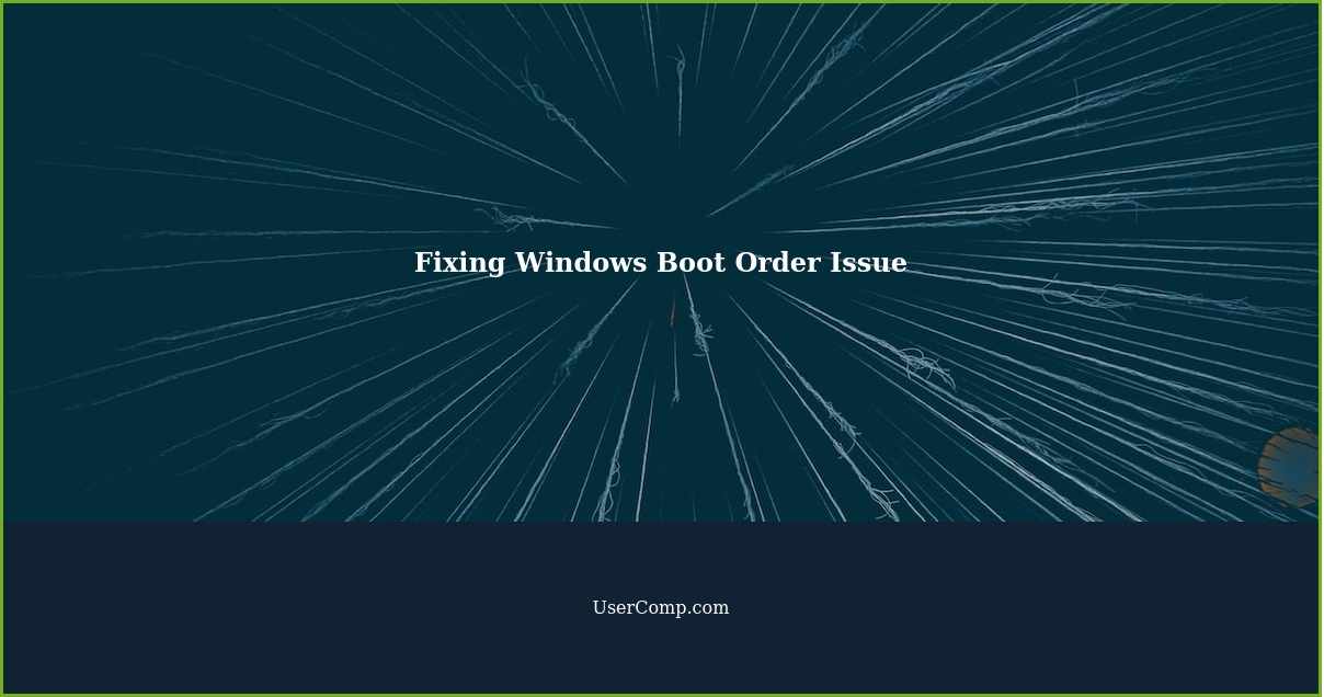 Fixing Windows Boot Order Issue in Dual Booting Pop OS and Windows