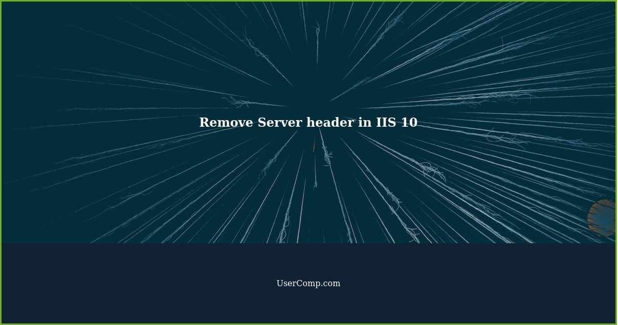 Remove 'Server' header in IIS 10 Remove 'Server' header in IIS 10