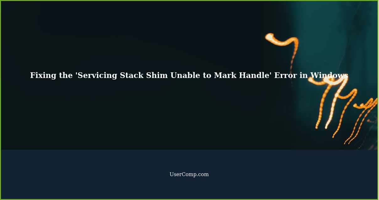 How to Fix the 'Servicing Stack Shim Unable to Mark Handle' Error in ...