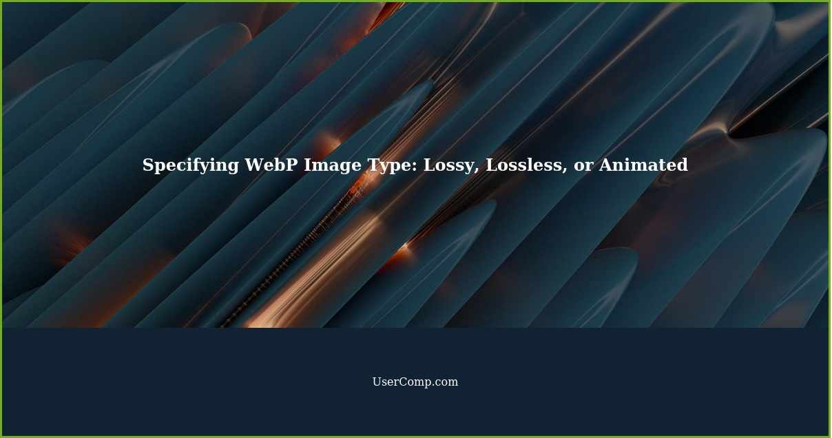 How to Specify Whether a WebP Image is Lossy, Lossless, or Animated