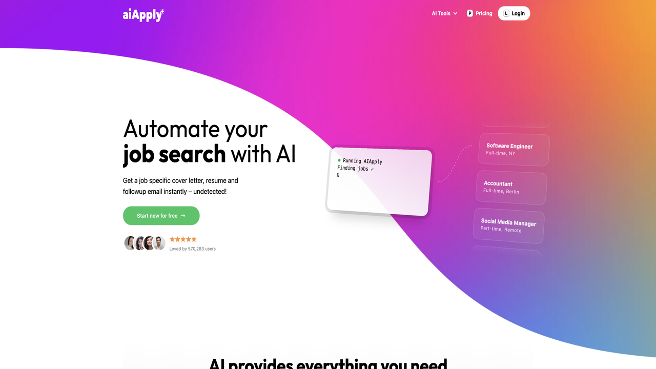 AIApply - AI-Powered Job Search Tools - AI Tool Review | Coding180