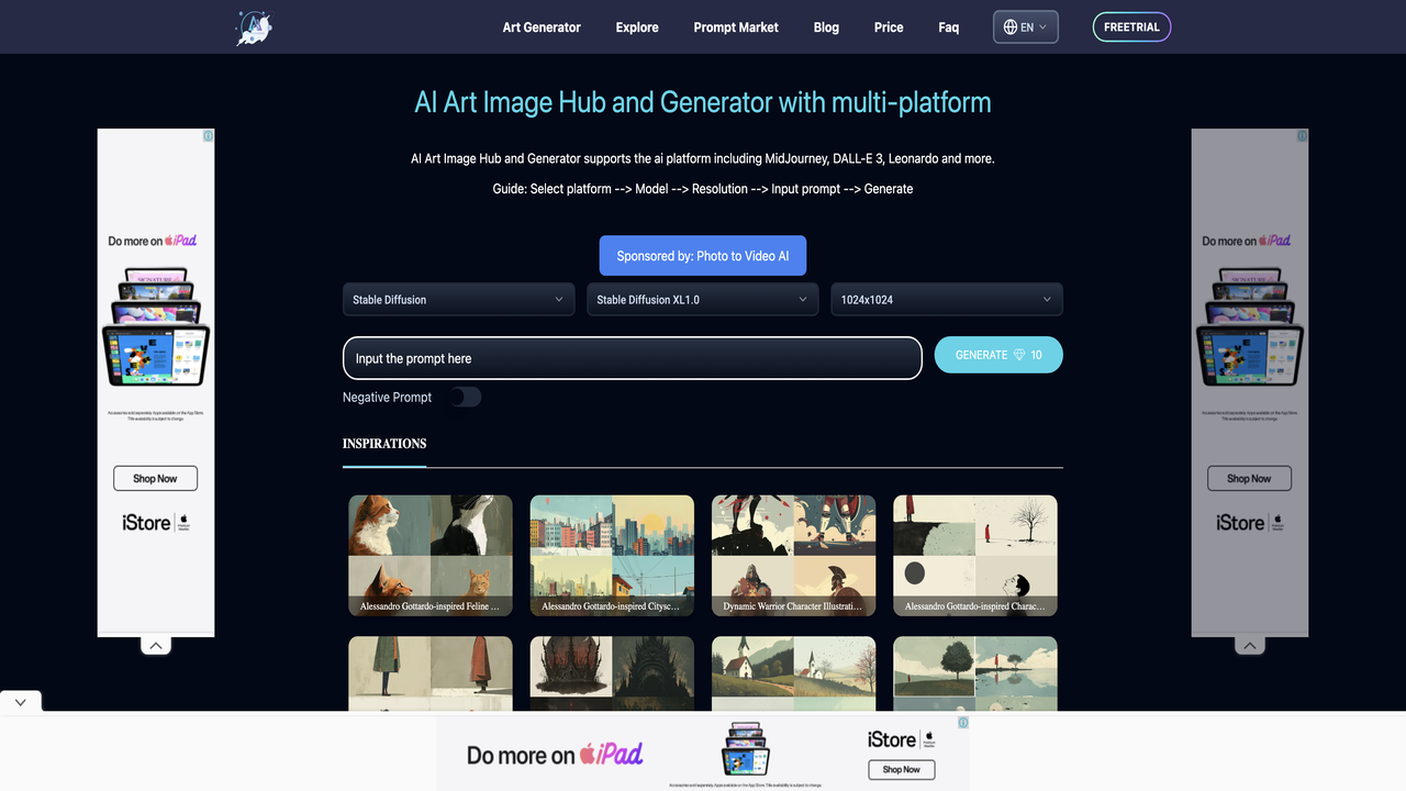 ArtiverseHub - AI Art Generator - AI Tool Review | Coding180