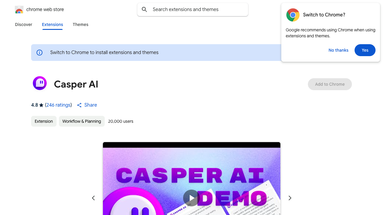 Casper AI - Chrome Web Store - AI Tool Review | Coding180
