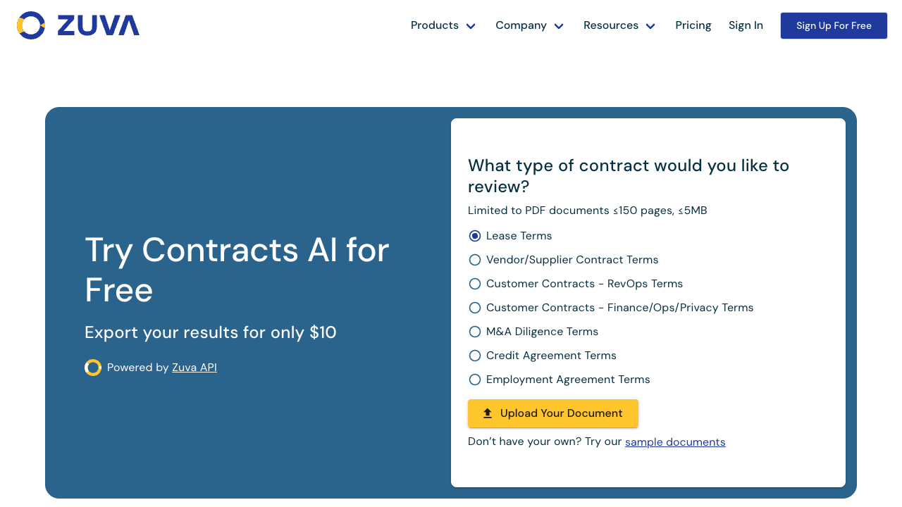 Contracts AI - Zuva - AI Tool Review | Coding180