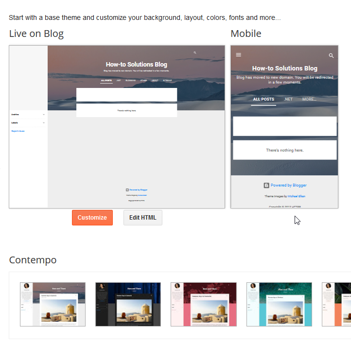 Blogger : How to modify Desktop / Mobile Template