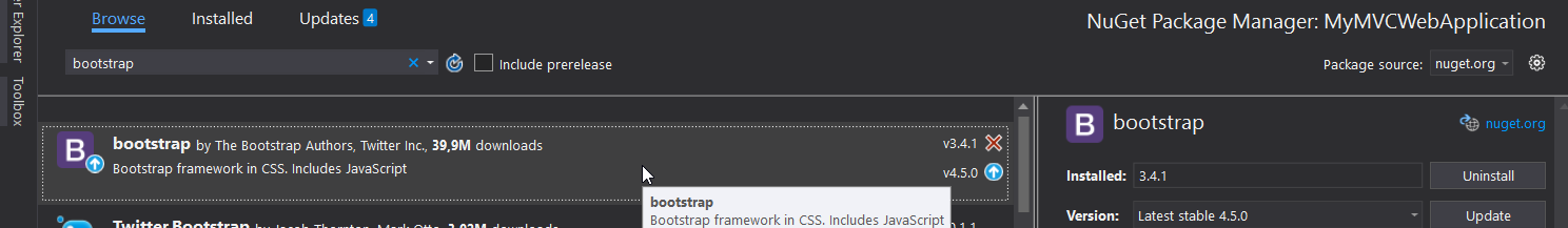 Aspnet Mvc Installing Adminlte Dashboard To Replace Bootstrap Template
