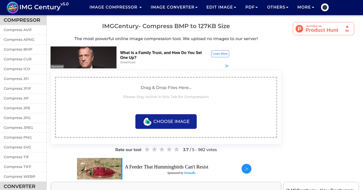 Compress BMP to 127KB Size- Bulk BMP Files Compression- IMGCentury