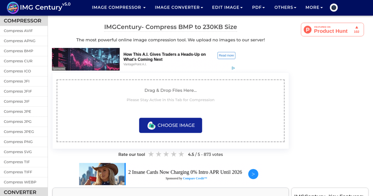 Compress BMP to 230KB Size- Bulk BMP Files Compression- IMGCentury