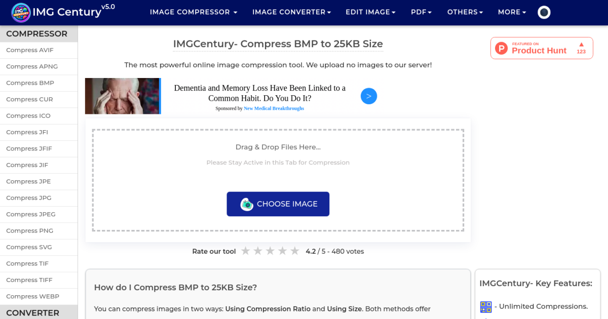 Compress BMP to 25KB Size- Bulk BMP Files Compression- IMGCentury