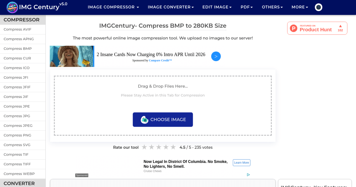 Compress BMP to 280KB Size- Bulk BMP Files Compression- IMGCentury