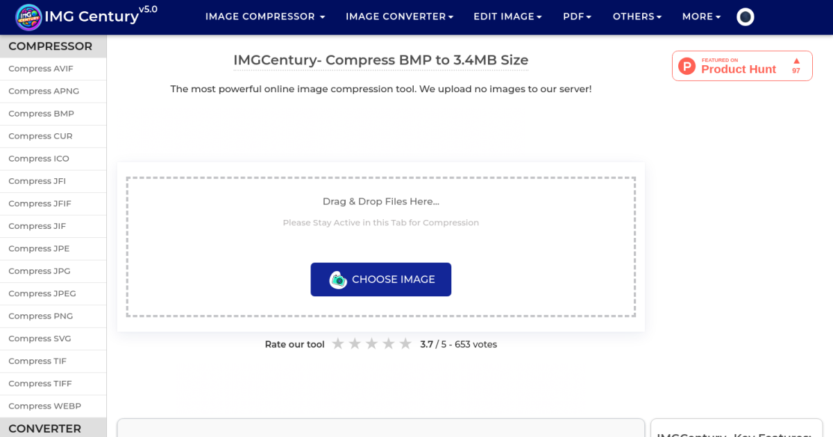 Compress BMP to 3.4MB Size- Bulk BMP Files Compression- IMGCentury