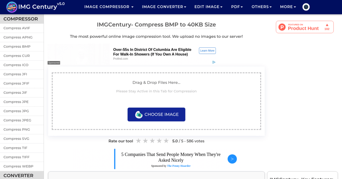 Compress BMP to 40KB Size- Bulk BMP Files Compression- IMGCentury