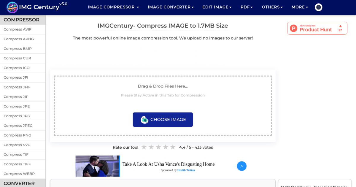 Compress IMAGE to 1.7MB Size- Bulk IMAGE Files Compression- IMGCentury