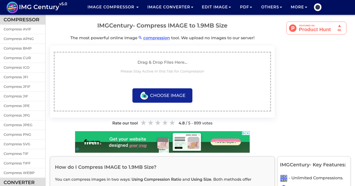 Compress IMAGE to 1.9MB Size- Bulk IMAGE Files Compression- IMGCentury
