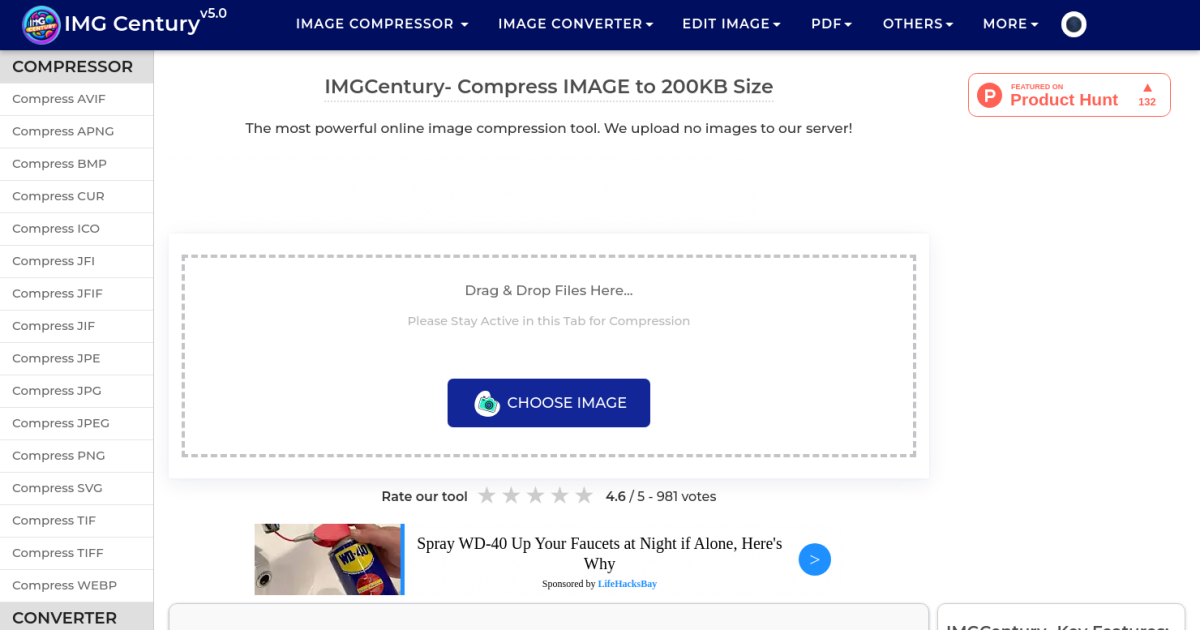 Compress IMAGE to 200KB Size- Bulk IMAGE Files Compression- IMGCentury
