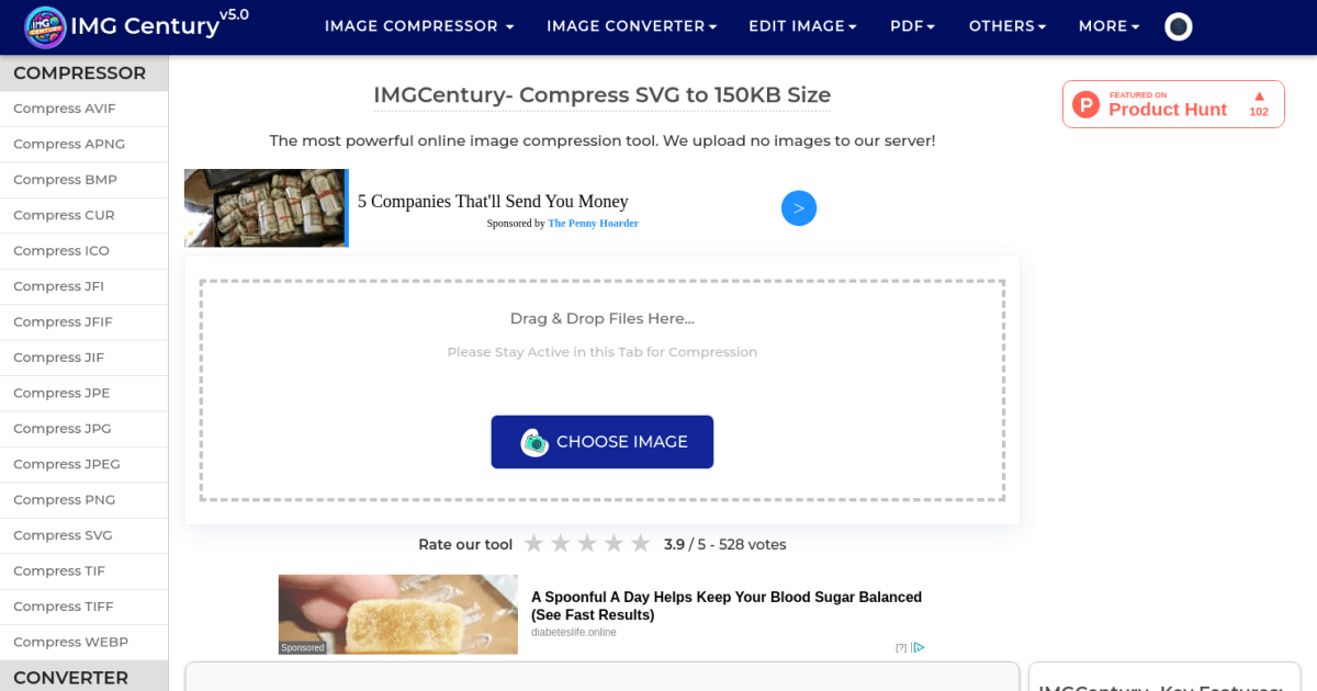 Compress SVG to 150KB Size- Bulk SVG Files Compression- IMGCentury