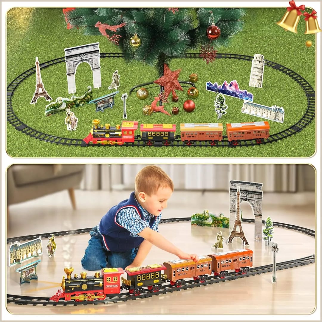 TEMI Buharlı Lokomotif Motorlu Tren Seti Red-medium Size | AmerikaPostam