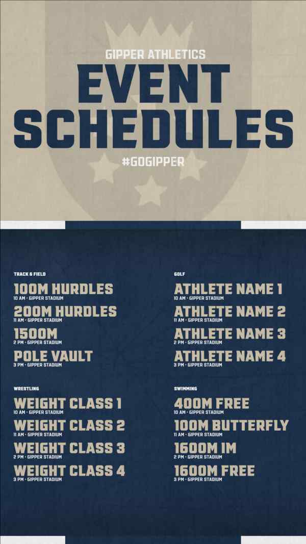 Free & customizeable track & field roster graphic templates