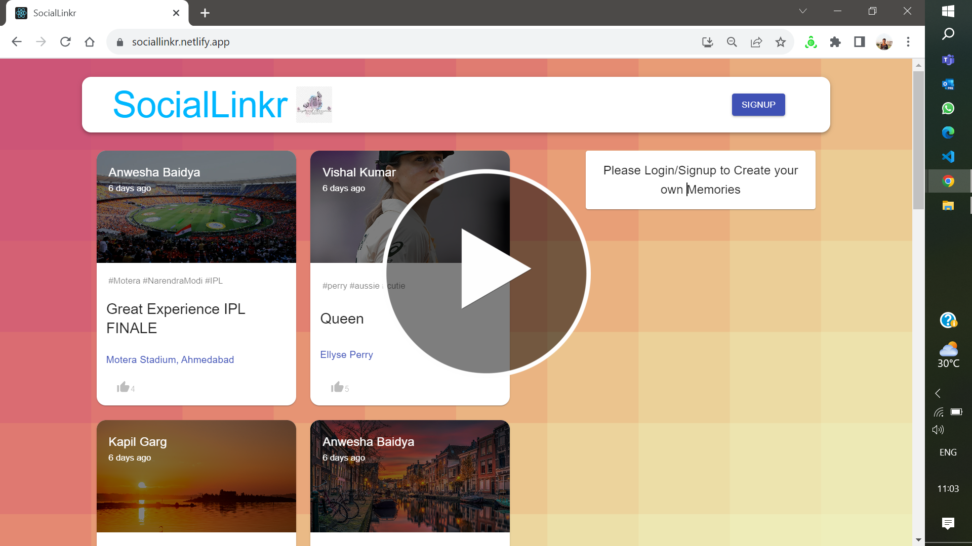 GitHub - vissshal/SocialLinkr: A social media clone web application ...