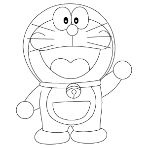 Doraemon Happy Waving | Drawing Gallery