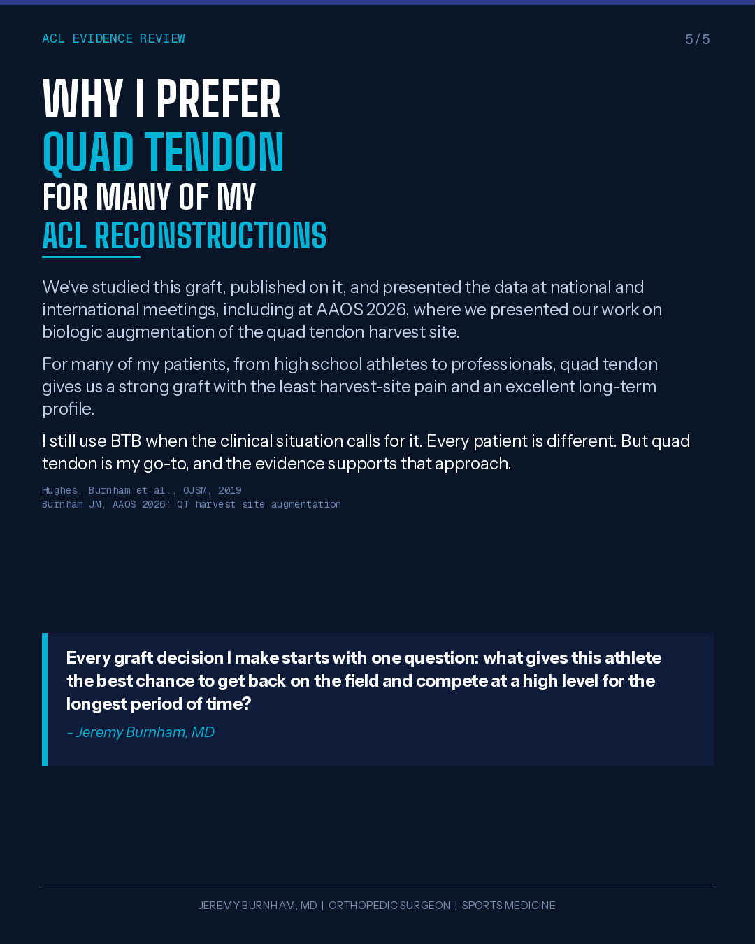 Quad Tendon: The ACL Graft of the Future? | Jeremy Burnham, MD