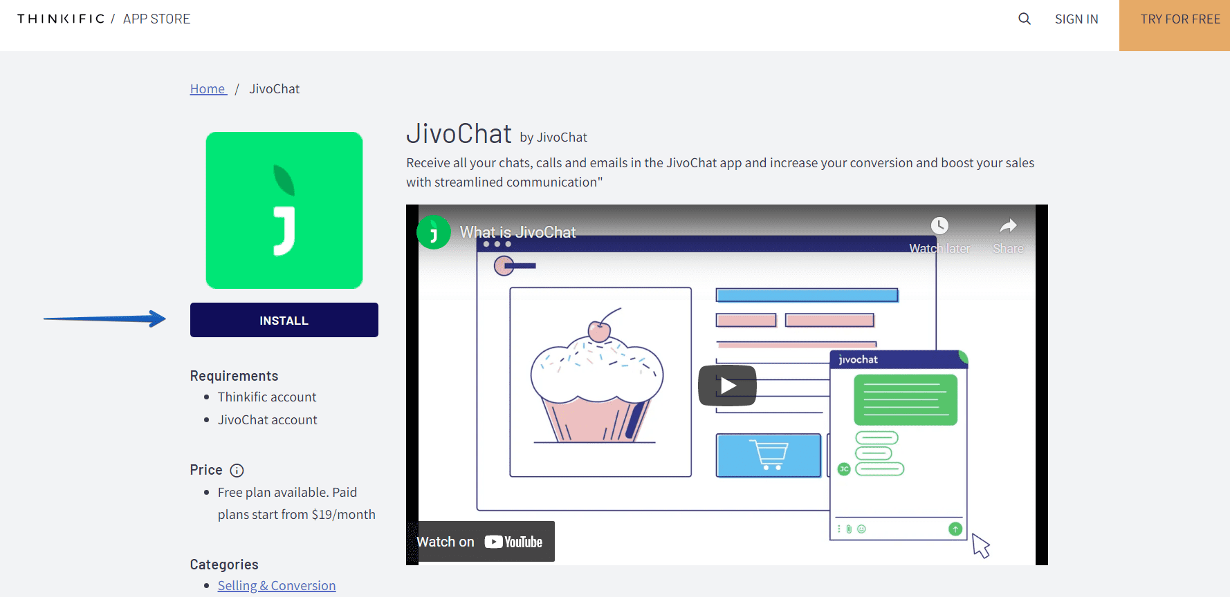 How to install JivoChat code in Thinkific