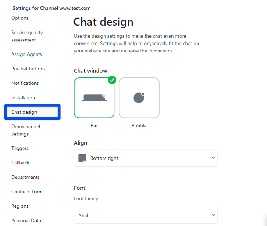 How to change design of chat on your website