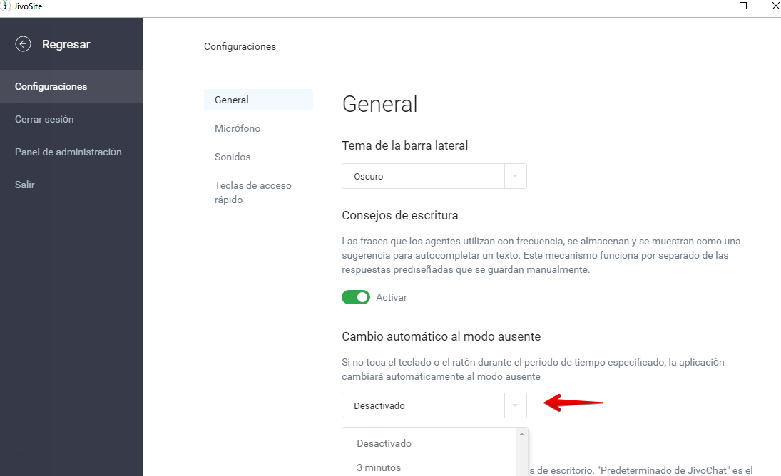 Cómo configurar la opción del modo ausente automático